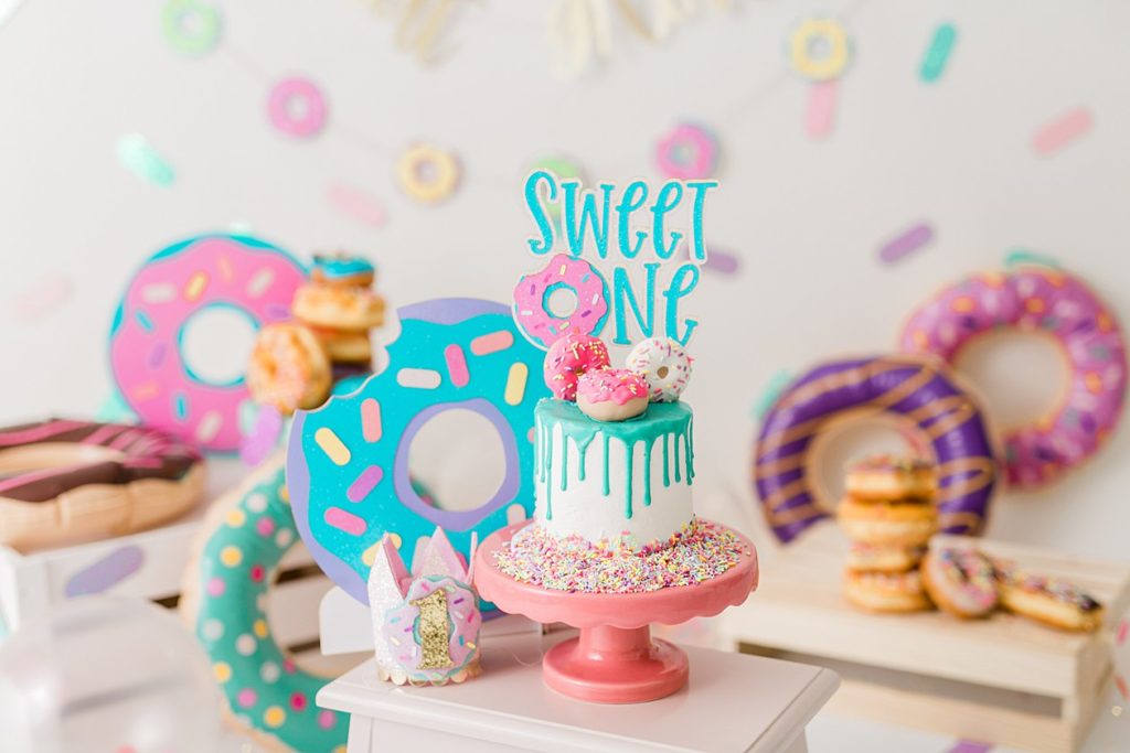 Donut Grow Up Cake Smash studio shoot | www.whimsiephoto.com